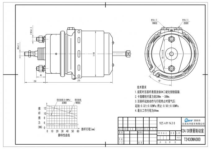 OEM 9254911430 Câmara de travões para DAF-1519444 e KRONE-505821722